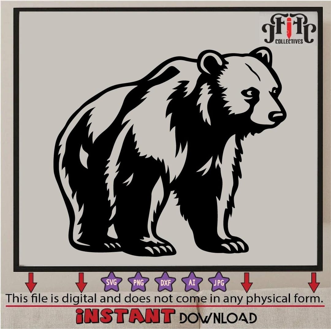 Ours en plein air scène Svg | Ours Svg | Clipart Ours grizzli | Scène ...