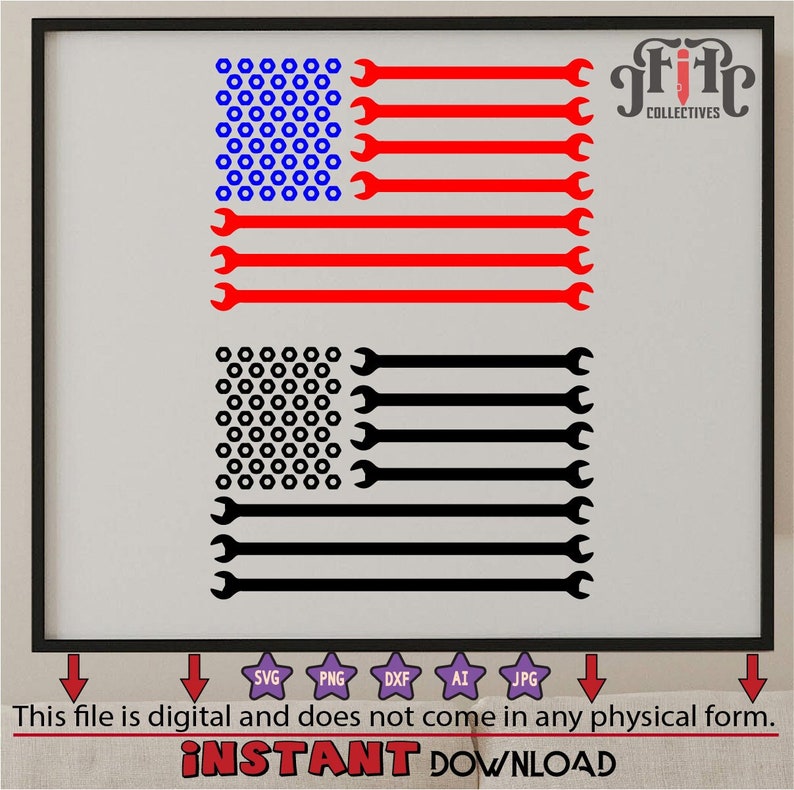 USA Wrench Flag SVG | Patriotic Tools Flag SVG | American Mechanic ...