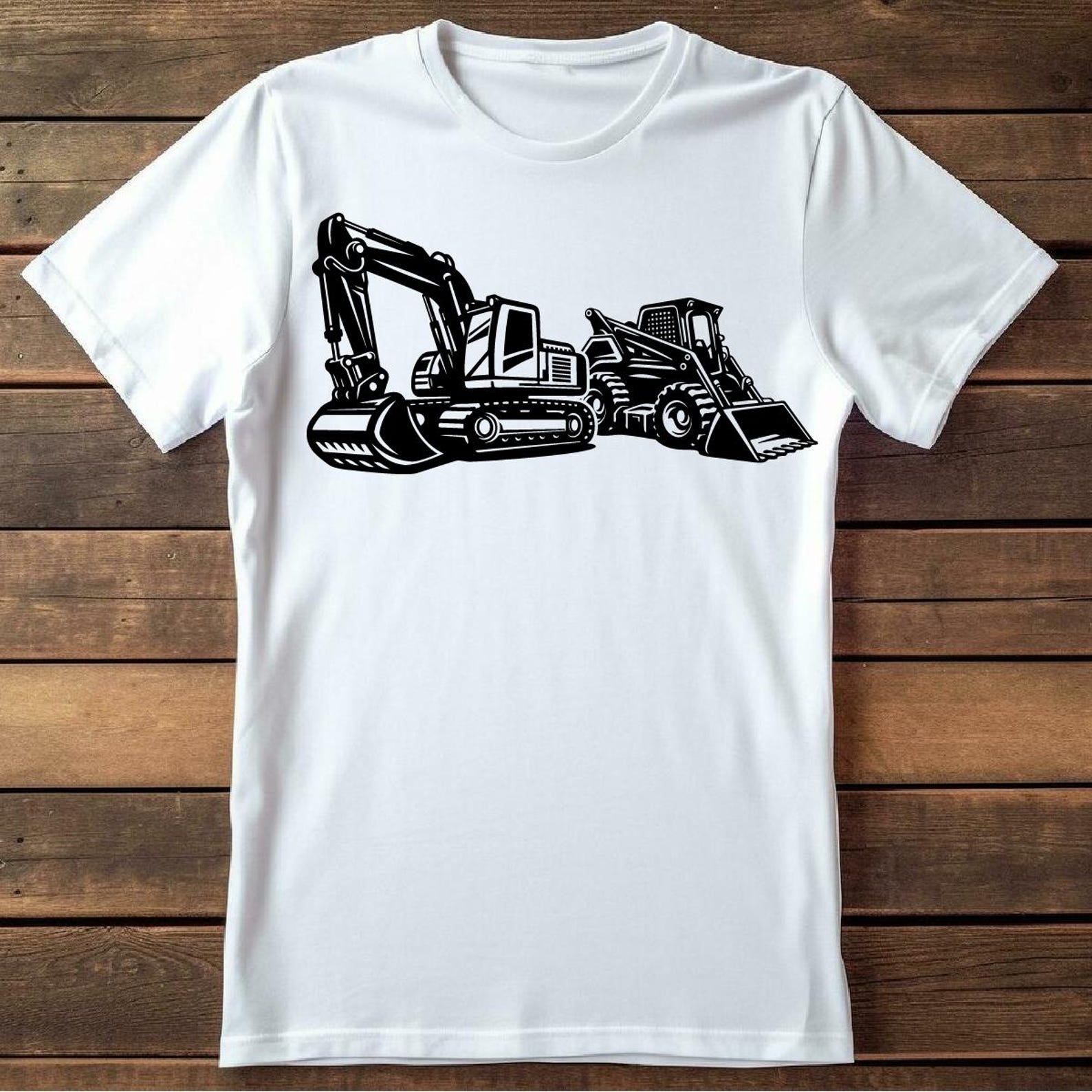 Skid Steer and Mini Excavator Svg, Skid Steer SVG, Wheel Loader Svg ...