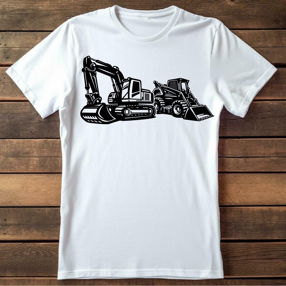 Skid Steer and Mini Excavator Svg, Skid Steer SVG, Wheel Loader Svg ...