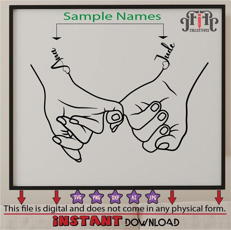 Holding Hands SVG, Pinky Hold, Love, SVG Cut File, Customize With Your ...