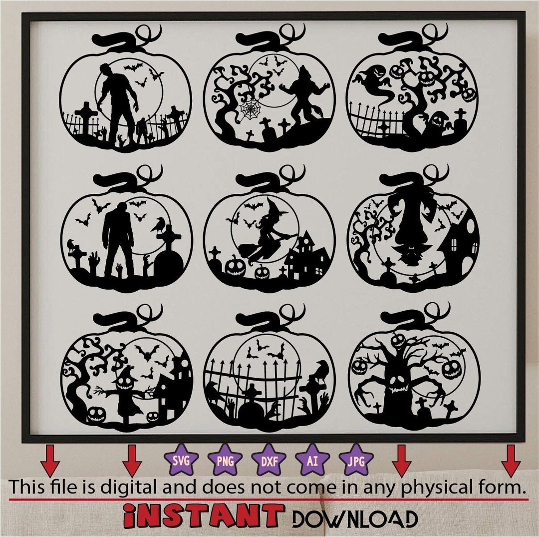 Halloween Pumpkin Bundle Svg, Pumpkins Svg, Halloween Decor Svg ...