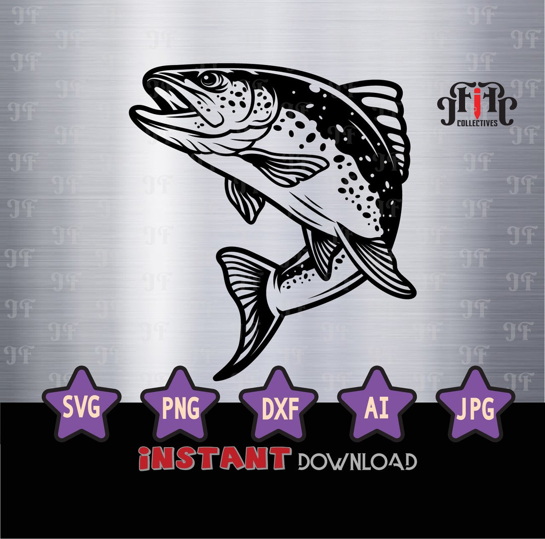Trout Fishing Svg, Trout Fish Svg, Trout Svg, Trout Fish Clipart, Trout ...
