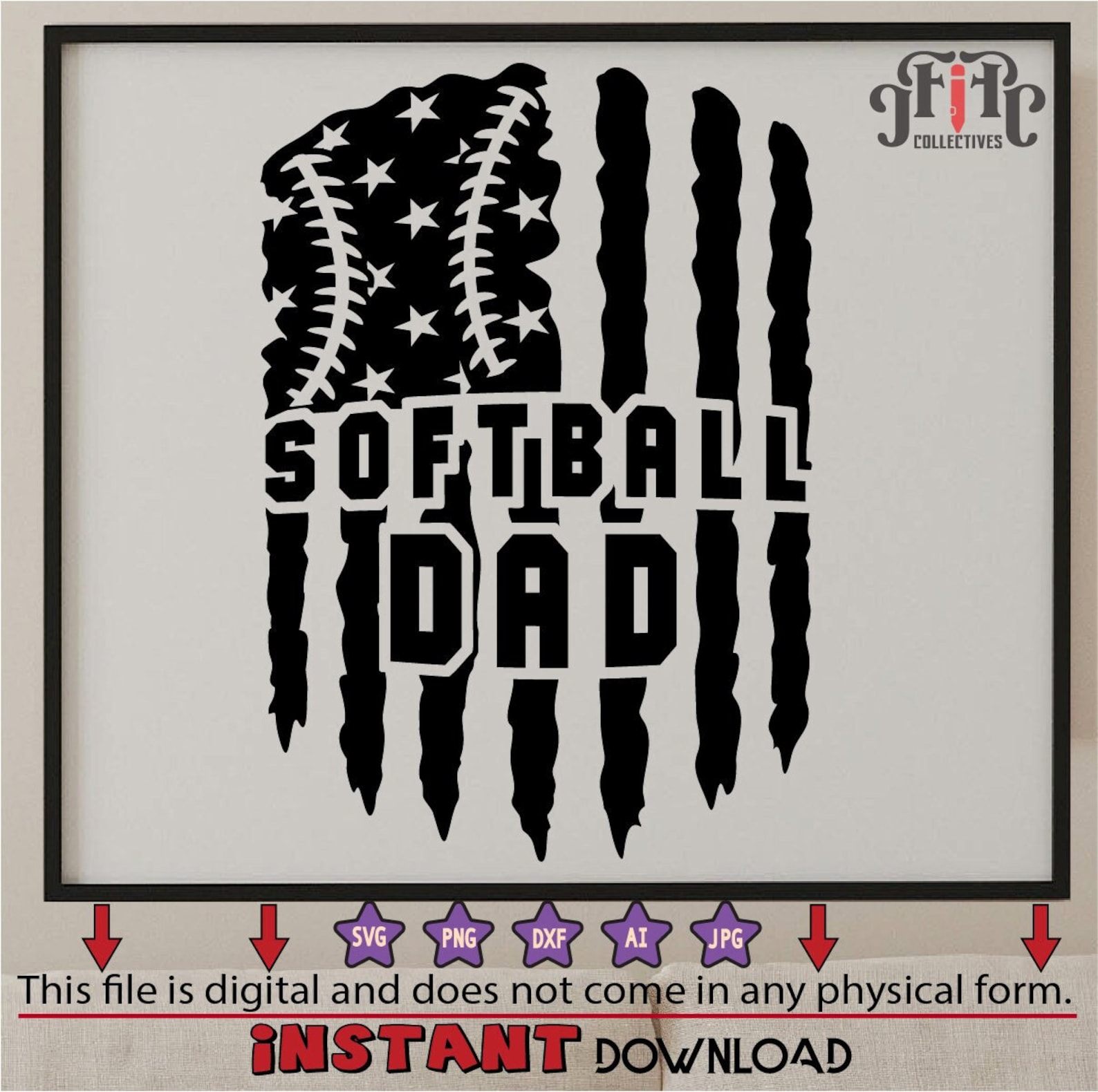 Softball Dad SVG Files | Softball Dad Cut Files | Softball Dad Vector ...