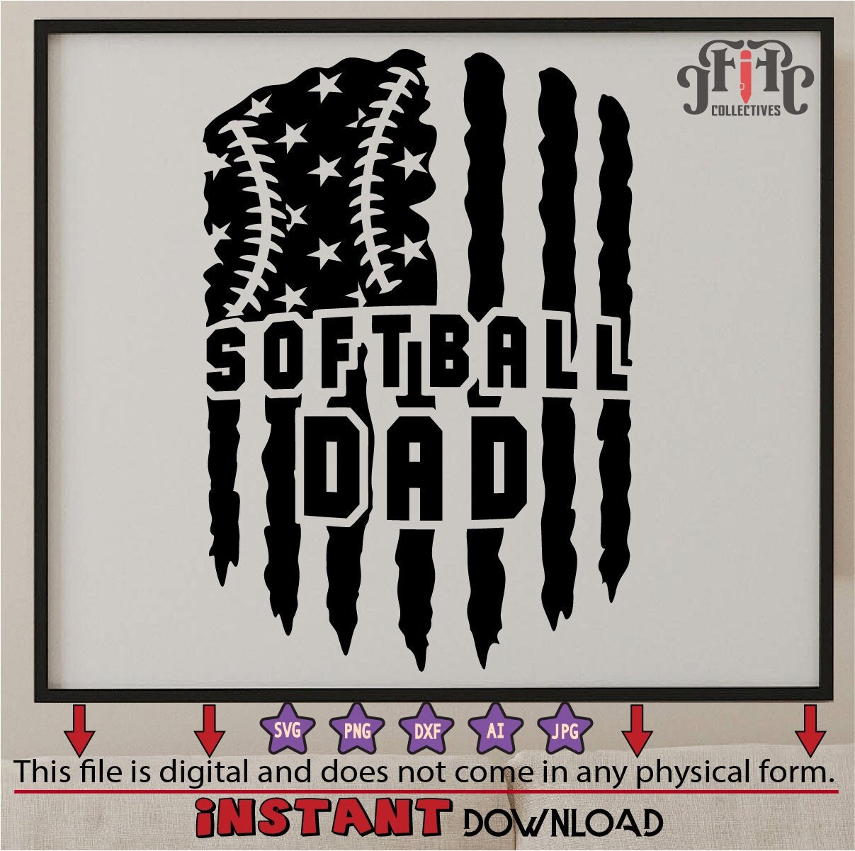 Softball Dad SVG Files | Softball Dad Cut Files | Softball Dad Vector ...