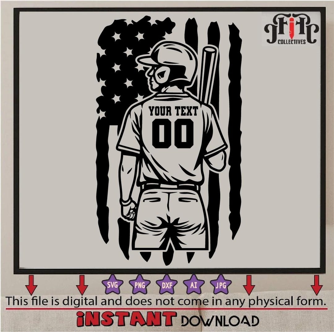 US Baseball Player Svg File | Personalized Name Svg| Baseball Team Svg ...