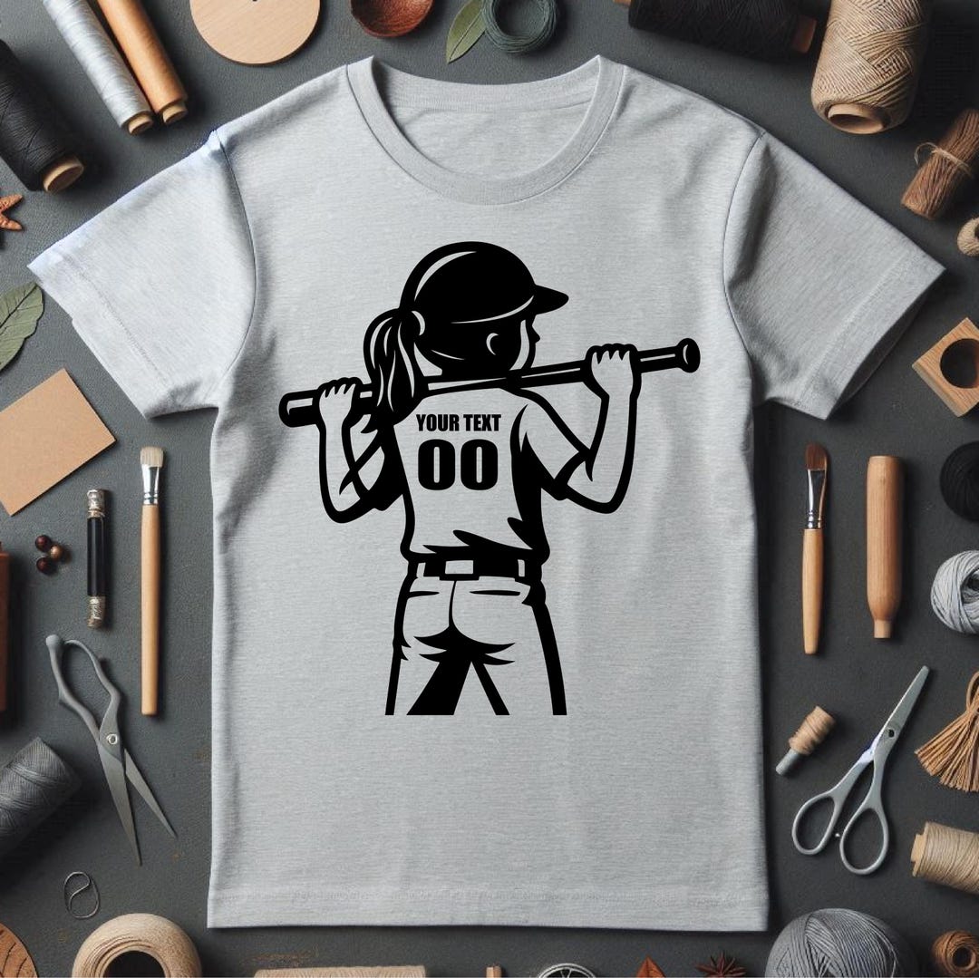 Softball Kid SVG | Cute Softball Player Cut File | Youth Softball ...