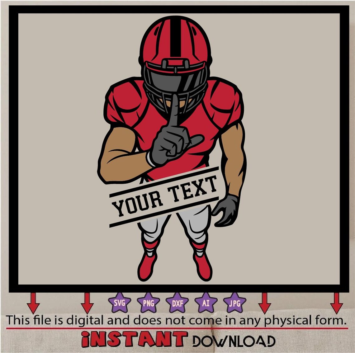 Colored Layered Football Player SVG | Multi-layer Sports Cut File for ...