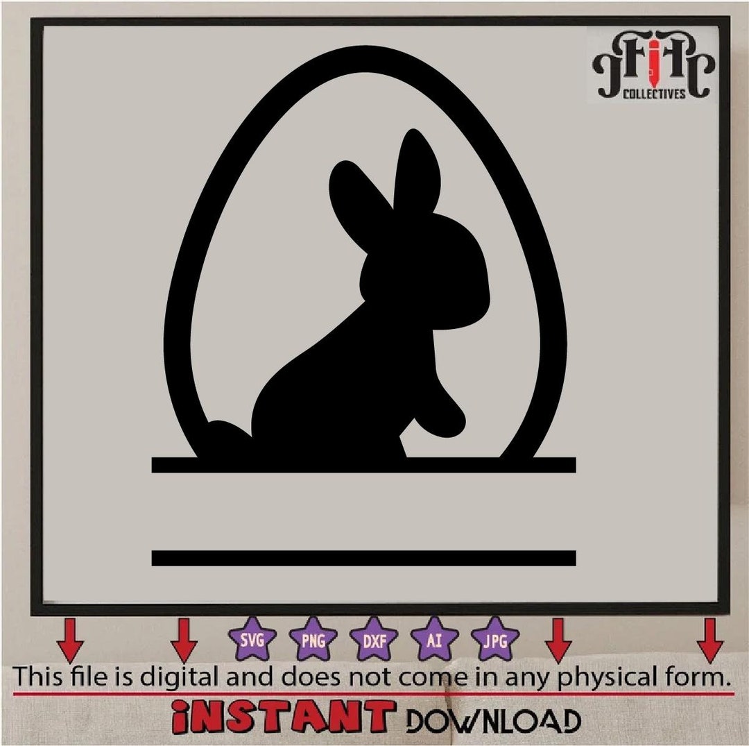 Easter SVG, Easter Egg Frame SVG, Split Easter Name Frame SVG, Easter ...