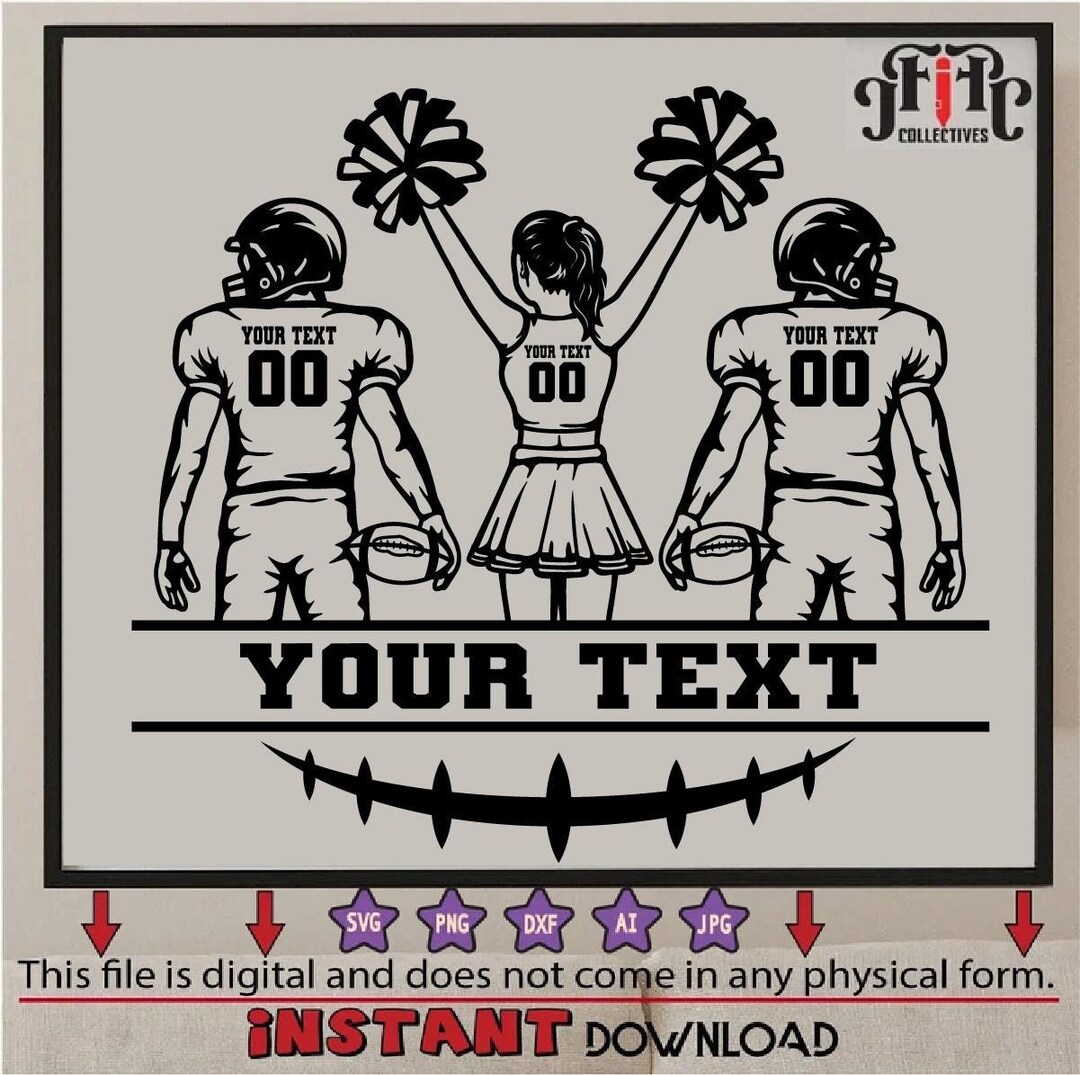 Football Player Svg | Cheerleader Svg | Football Team Svg | Cheerleader ...
