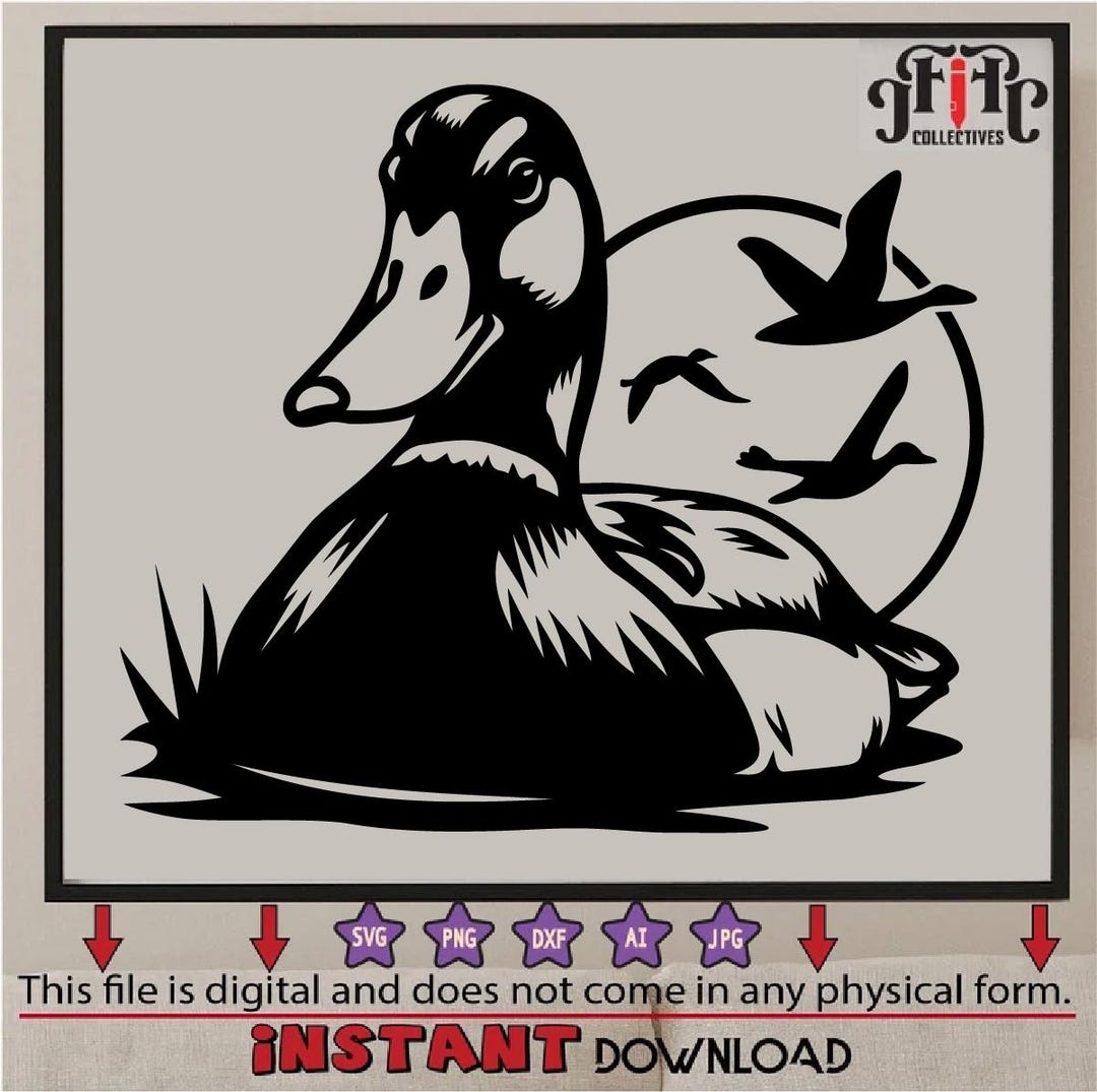 Mallard SVG DXF, Wild Duck, Duck Hunting Dxf File for Plasma, Cricut ...