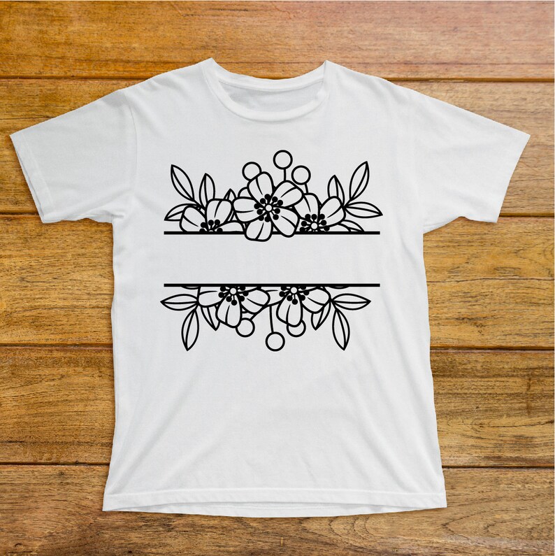 Floral Split SVG, Floral Frame Svg, Flower Border Svg, Split Monogram ...