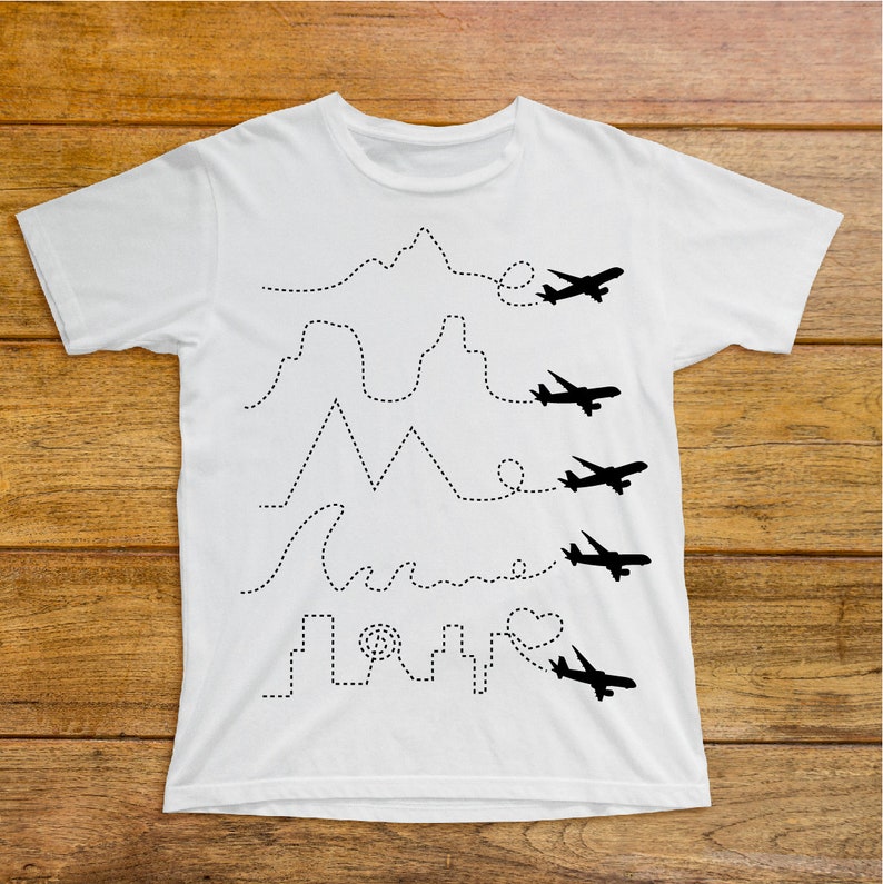 Airplane Path Bundle SVG PNG Files for Cutting Machines, Digital ...