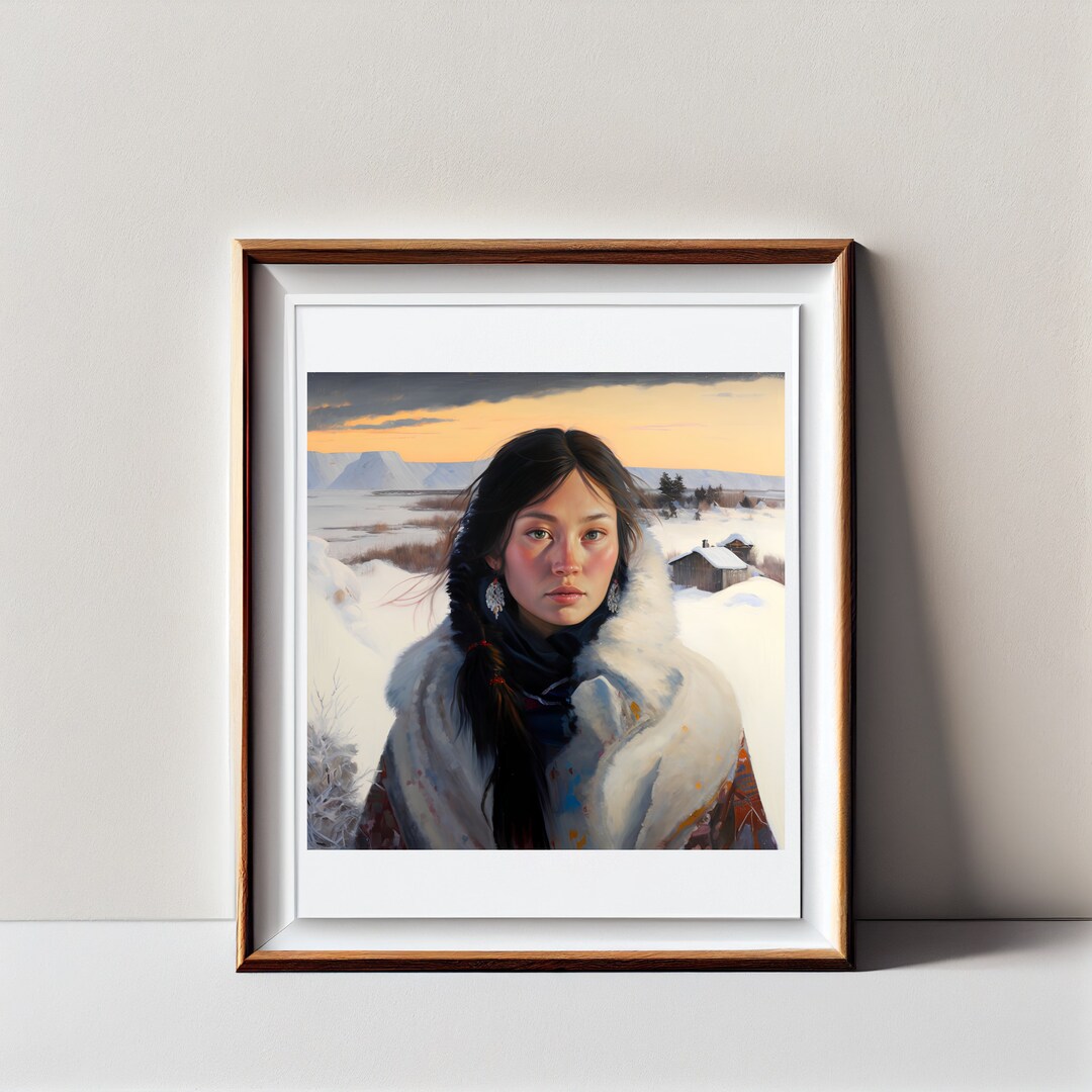 Girl From the North | Eskimo Girl's Portrait | Digital Art | Wall Art ...
