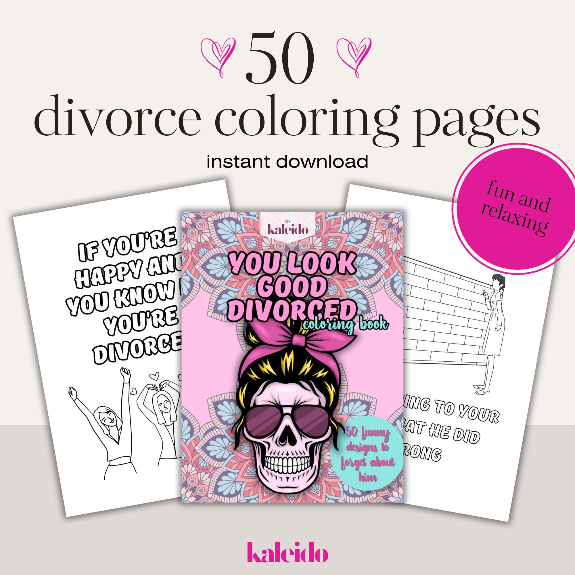 50 Coloring Pages Divorce the Funniest Way to Get Over Him Gift for ...