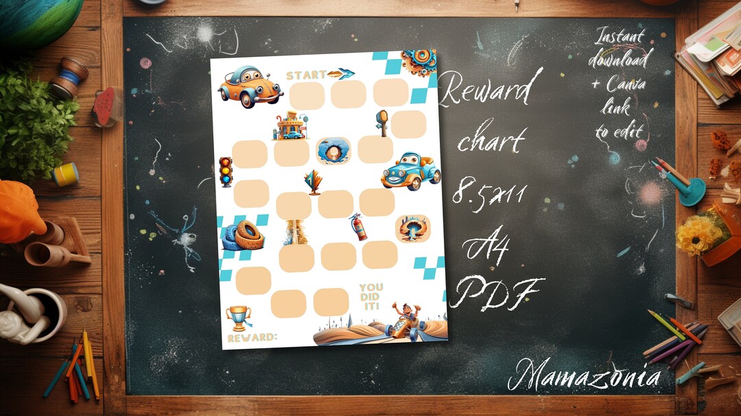 Printable Editable Truck Reward Chart Cars Kids Behavior - Etsy Hong Kong
