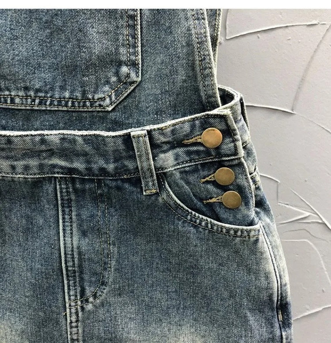 Distressed Denim Overall Mini Skirt Edgy and Versatile Fashion Piece - Etsy