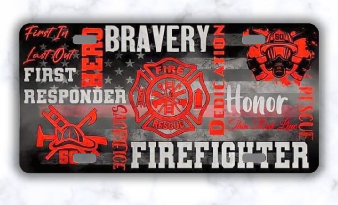 Firefighter License Plate - Etsy