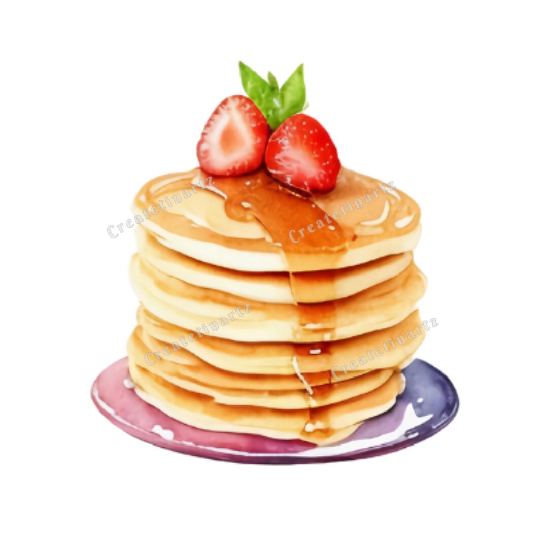 Pancakes Clipart Sweets Clipart PNG Digital Watercolor Digital ...