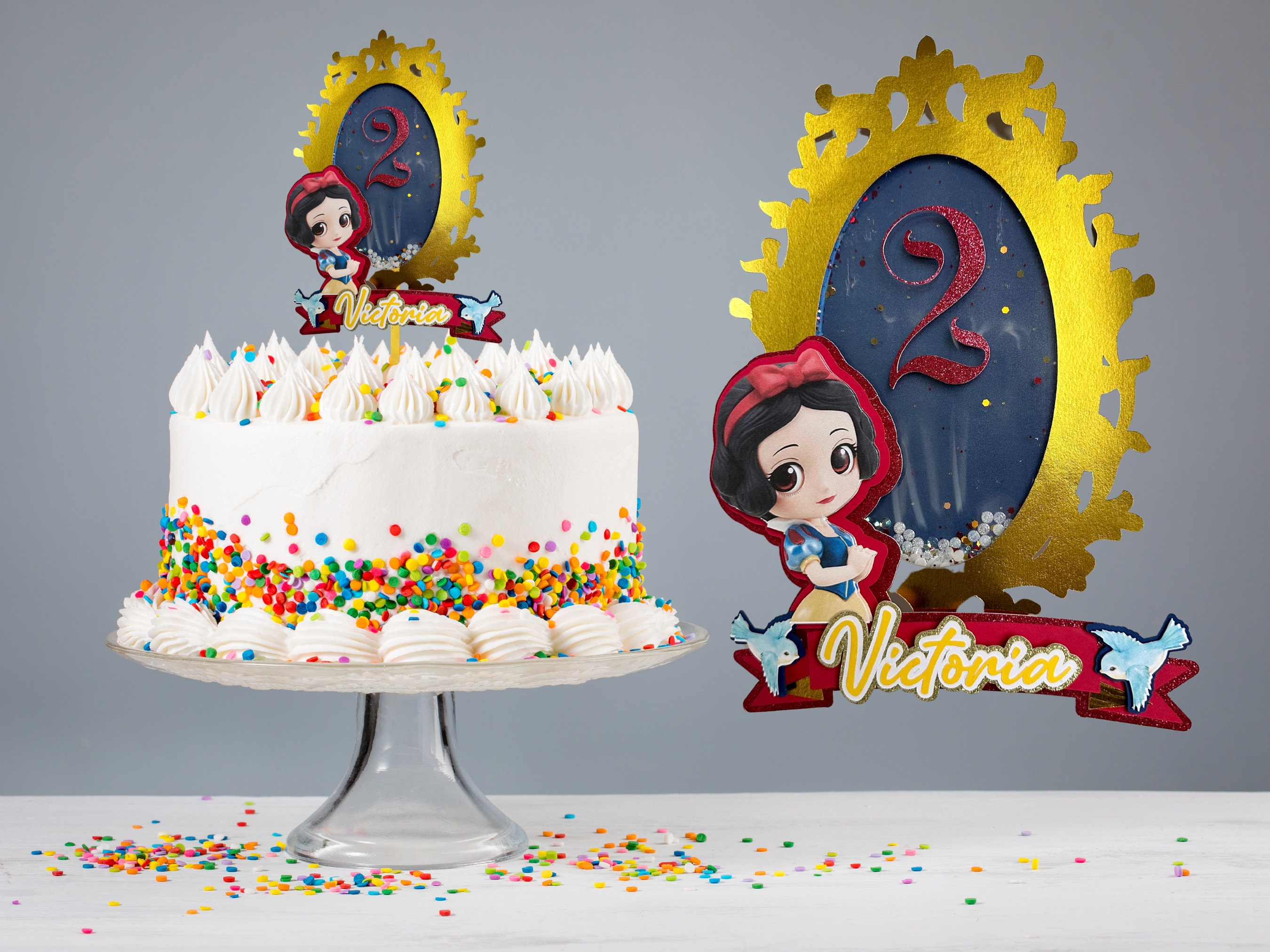 Snow White Cake Topper, Shaker Princess Cake Topper Shaker, Toddler ...
