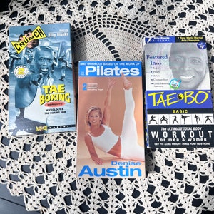 3 Exercise Videos Movie Tape VHS Taebo Pilates Tae Boxing Vintage - Etsy