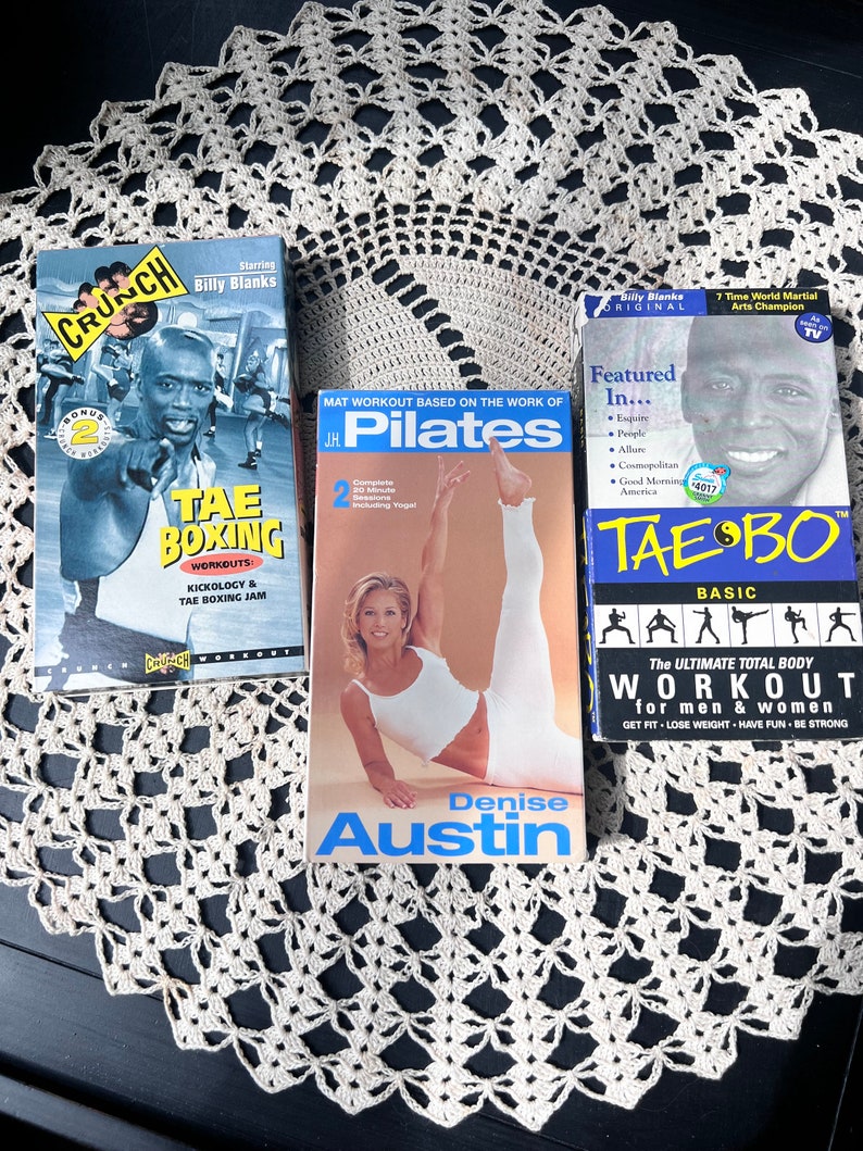 3 Exercise Videos Movie Tape VHS Taebo Pilates Tae Boxing Vintage - Etsy