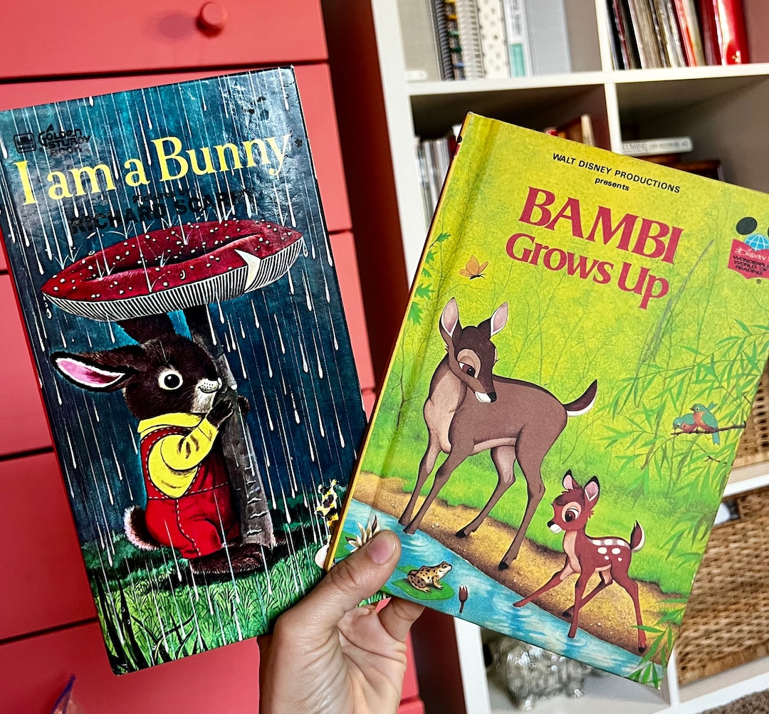 Vintage Childrens Book Bundle Animals Zoo Bambi Penguin Rabbit 8 Books ...