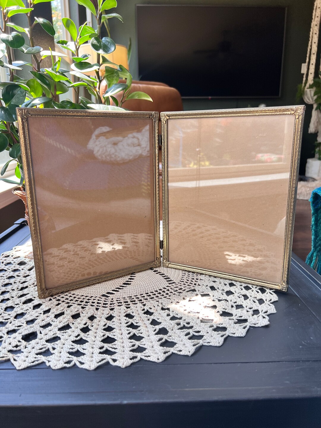 Brass Picture Double Frame Vintage 8 X 10 Bi-fold Brass - Etsy