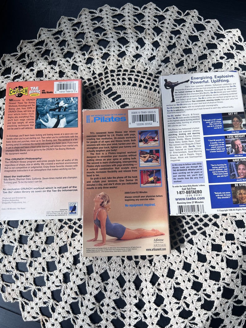 3 Exercise Videos Movie Tape VHS Taebo Pilates Tae Boxing Vintage - Etsy