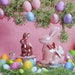 Ceramic Easter Bunny Statue Easter Decor Spring Animal Decor Bunny ...