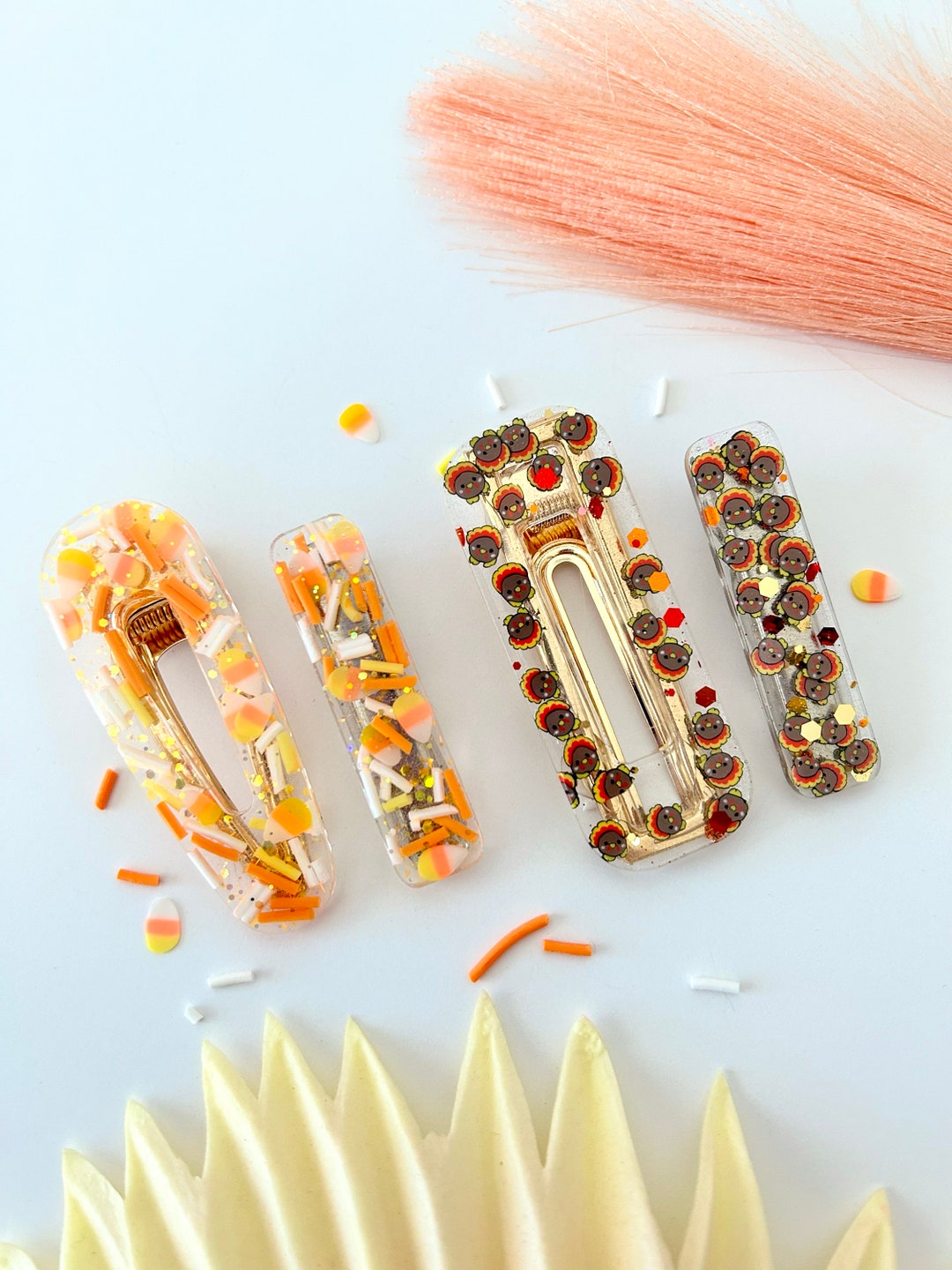 Thanksgiving Hair Clips Turkey Hair Clips Candy Corn Hair - Etsy
