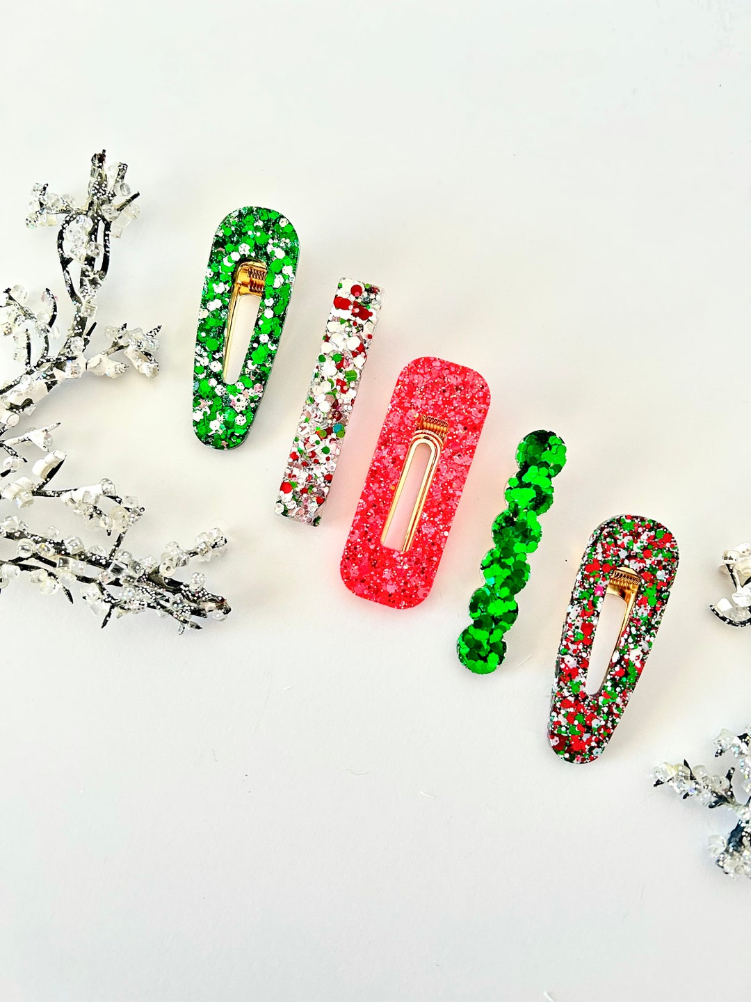 Christmas Hair Clips, Winter Hair Clips, Hair Accessories, Christmas ...