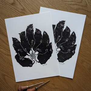 The Rat King Linocut Art Print Printmaking Wall Art Original - Etsy