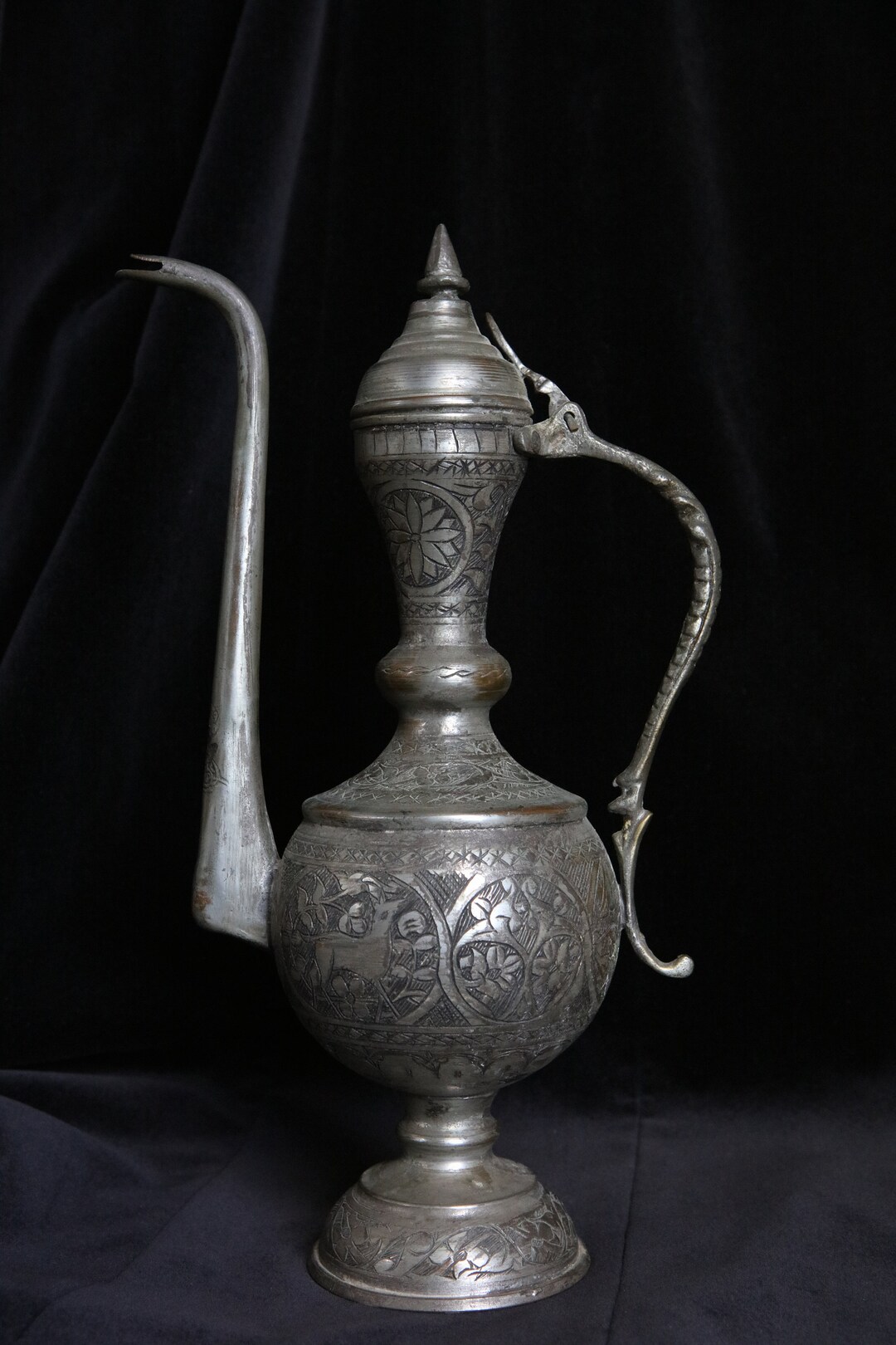 19th Century Middle Eastern Decorative Engraved Silver Copper Coffee ...
