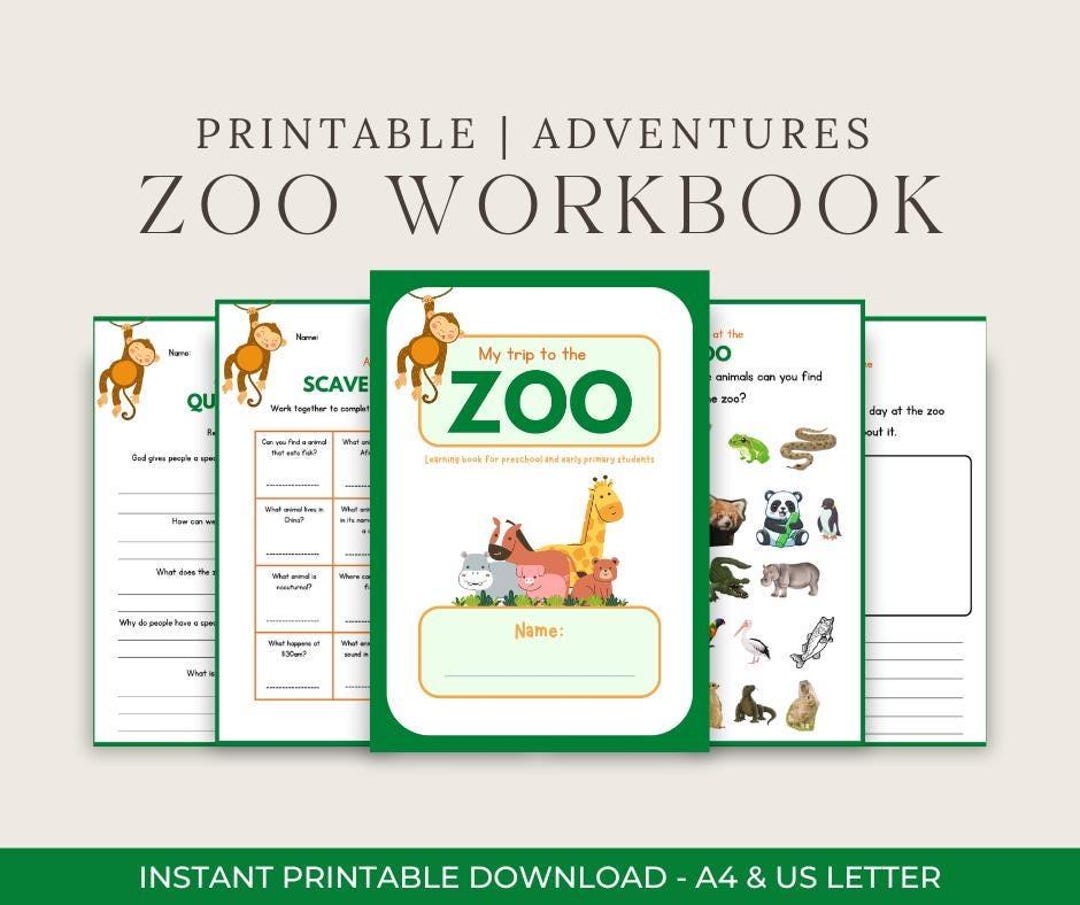 Zoo Adventure Workbook | Homeschool Activity, Christian Learning ...