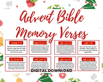 Advent and Christmas Bible Memory Verses. Scripture Memory Cards ...