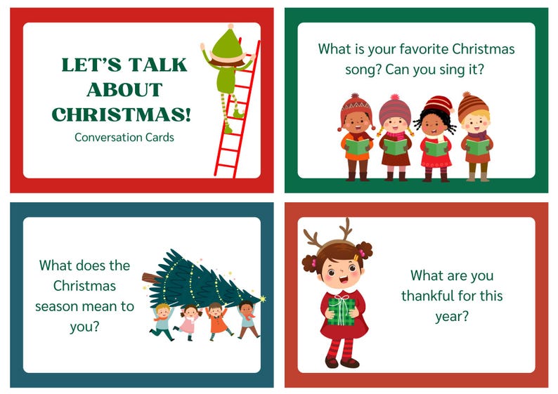 Christian Christmas Conversation Cards – Family Faith Game (printable ...