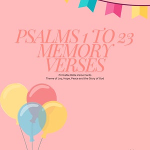 Psalms 1 to 23 Bible Memory Verse Cards Printable Digital Files ...