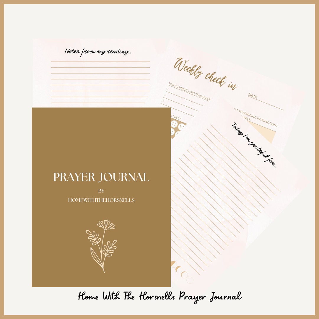 Printable Christian Prayer Journal; Daily Bible Study Journal, Beige ...