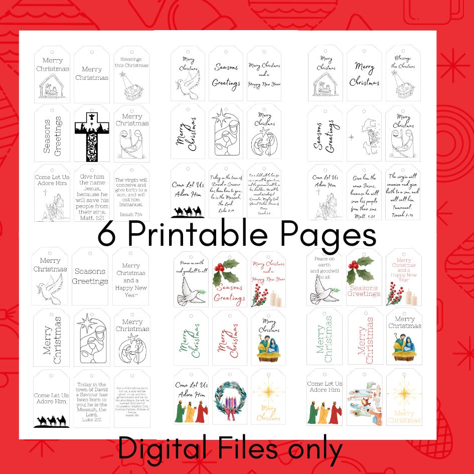 PRINTABLE Christ Centred Christian Christmas Gift Tags. Nativity ...