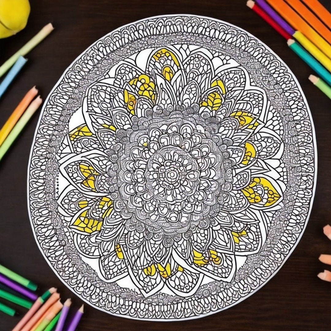 25 Page Adult Mantra Coloring Book "serene Visions" - Etsy