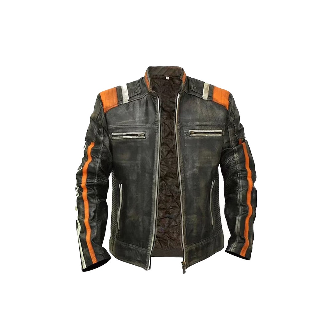 Handmade Men's Retro 3 Cafe Racer Biker Jacket, Vintage Retro 3 Cafe ...