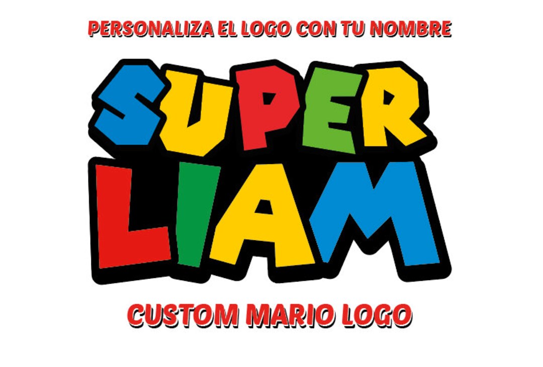 Logo de mario personalizado con nombre, logotipo de fiesta de ...