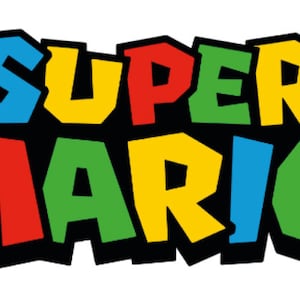 Custom Mario Logo With Name, Digital Mario Birthday Party Logo, Super ...