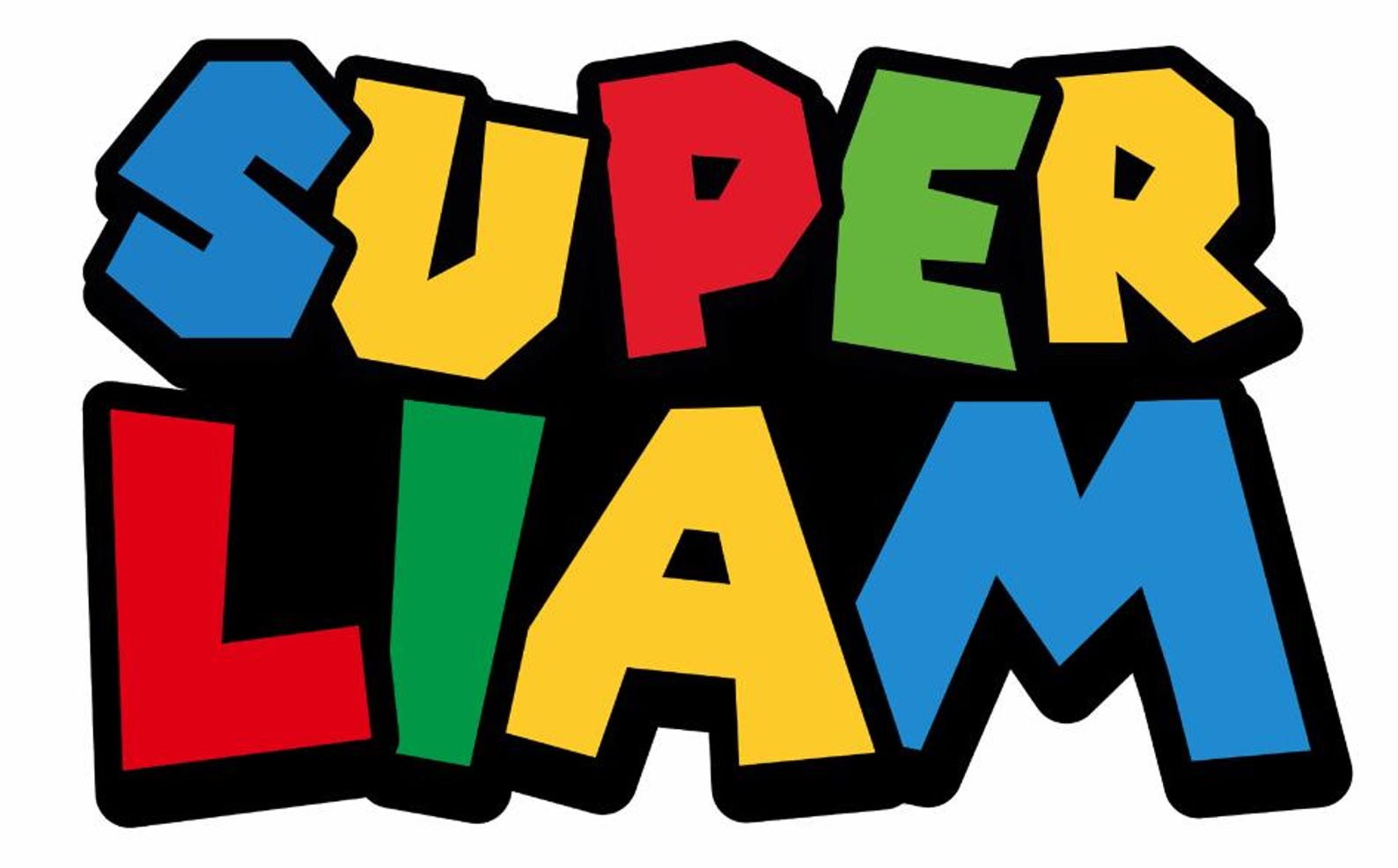 Custom Mario Logo With Name, Digital Mario Birthday Party Logo, Super ...