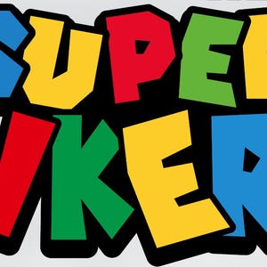 Custom Mario Logo With Name, Digital Mario Birthday Party Logo, Super ...