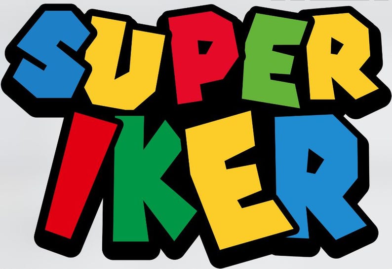 Custom Mario Logo With Name, Digital Mario Birthday Party Logo, Super ...