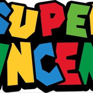 Custom Mario Logo With Name, Digital Mario Birthday Party Logo, Super ...