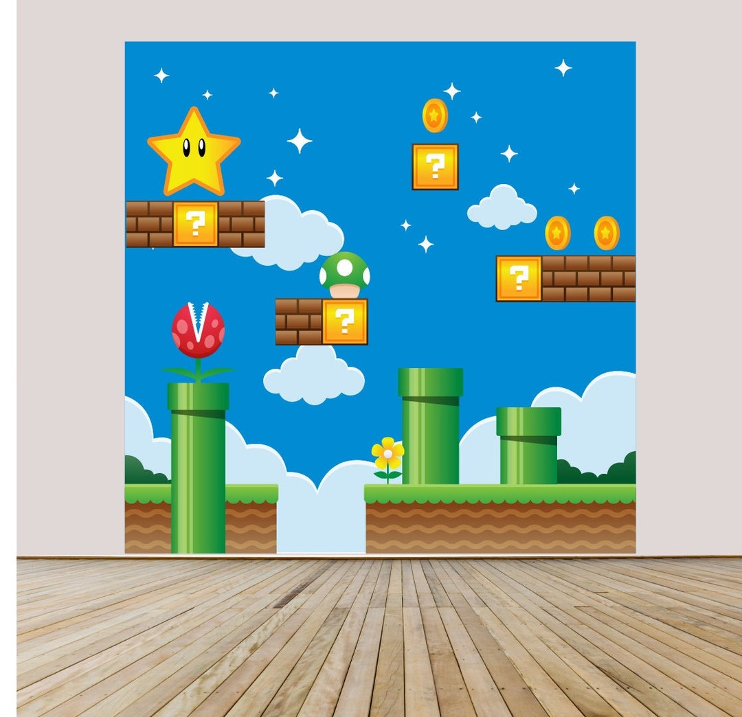 Game Backdrop Game Background Mario Digital File Video Games Birthday ...