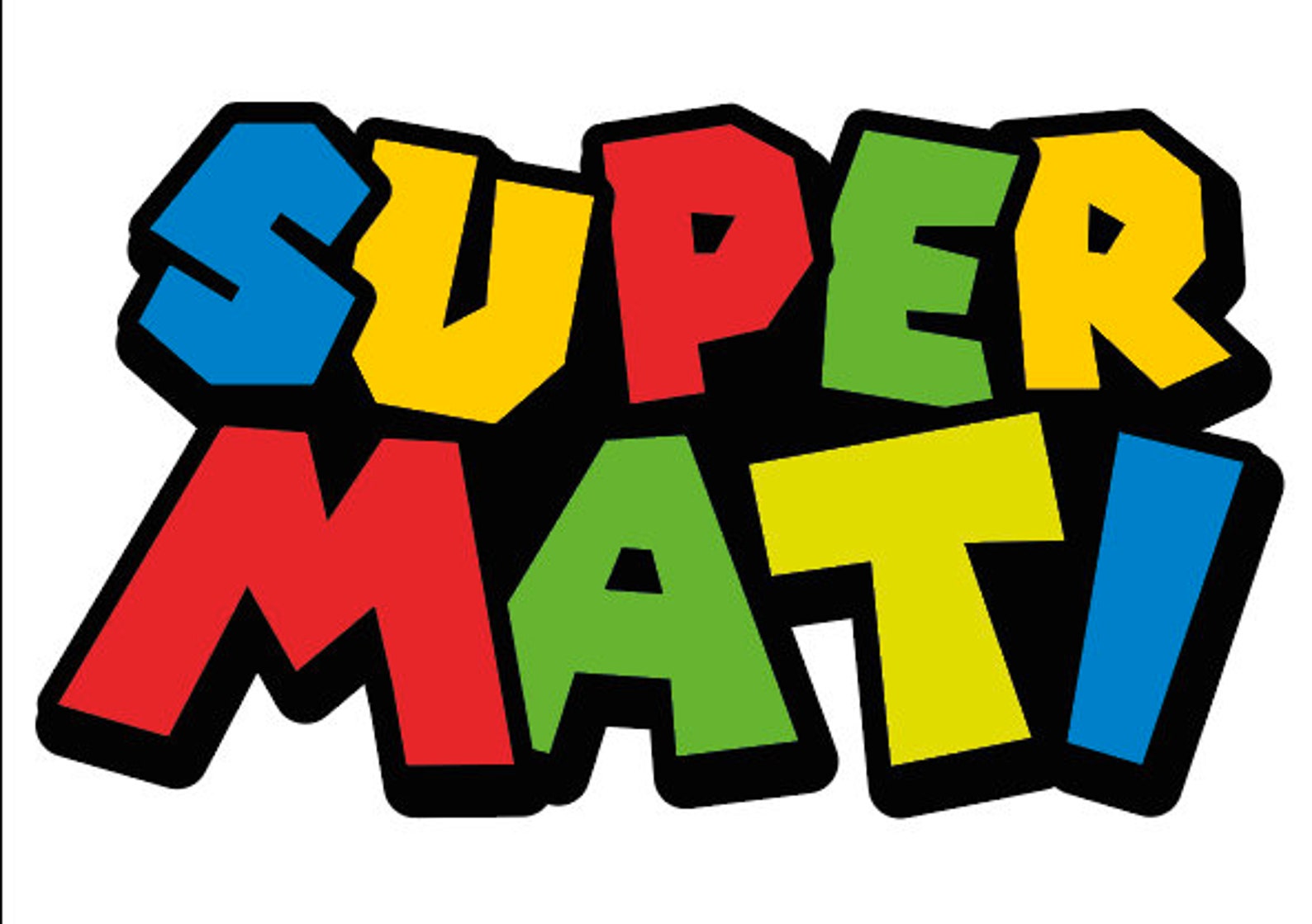 Custom Mario Logo With Name, Digital Mario Birthday Party Logo, Super ...